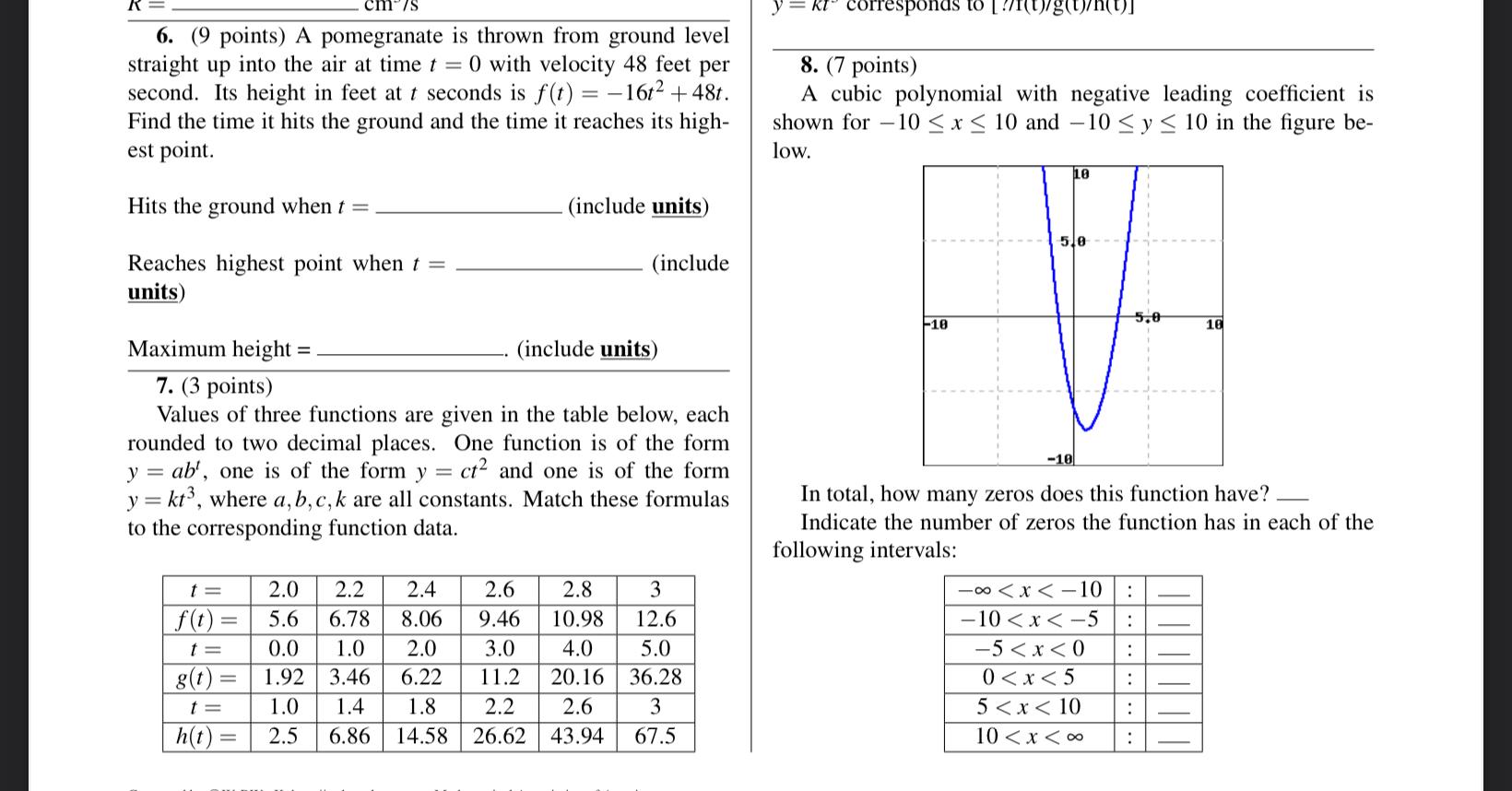 Solved 6. (9 points) A pomegranate is thrown from ground | Chegg.com