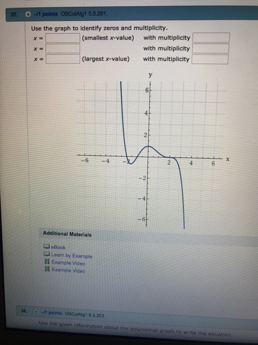 Solved 37. 0-1 points OSColAlg1 5.3.201 Use the graph to | Chegg.com