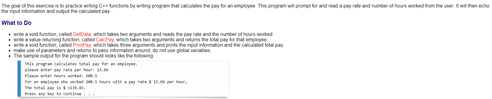 Solved The Goal Of This Exercise Is To Practice Writing C Chegg