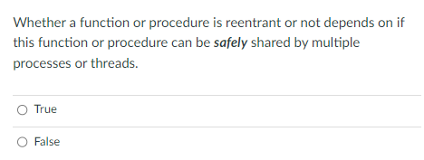 Solved Whether a function or procedure is reentrant or not | Chegg.com