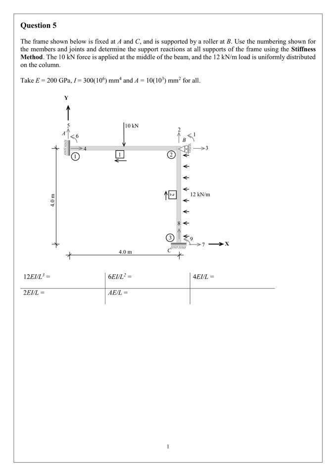 Solved Fixed at A and C, and a roller at B. Use the | Chegg.com