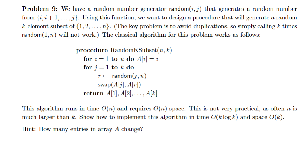 Solved Problem 9: We have a random number generator random | Chegg.com