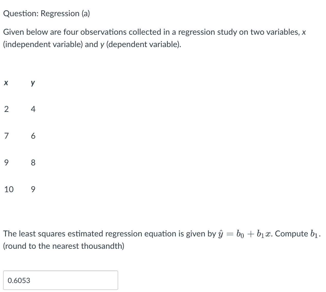 Solved Question: Regression (a) Given below are four | Chegg.com