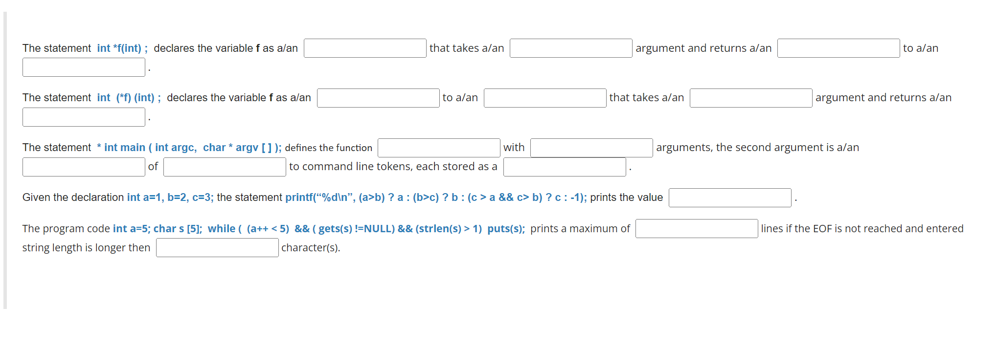 Solved The statement int *f(int) ﻿; declares the variable f | Chegg.com