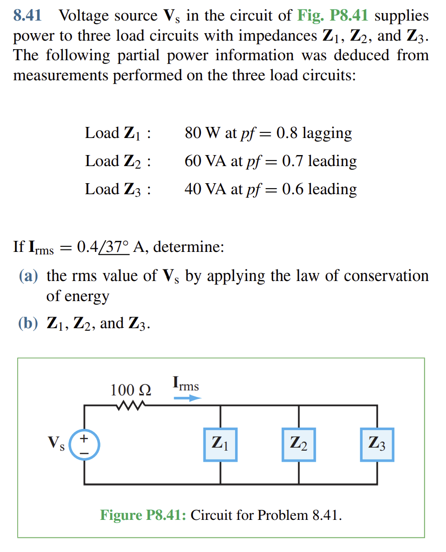 Solved 8.41 Voltage source VS in the circuit of Fig. P8.41 | Chegg.com