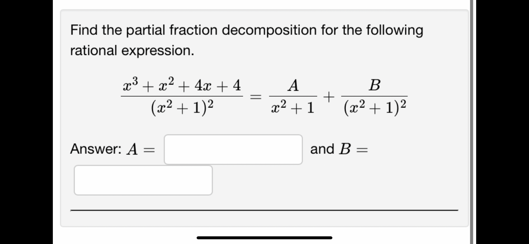 Solved Find the partial fraction decomposition for the | Chegg.com