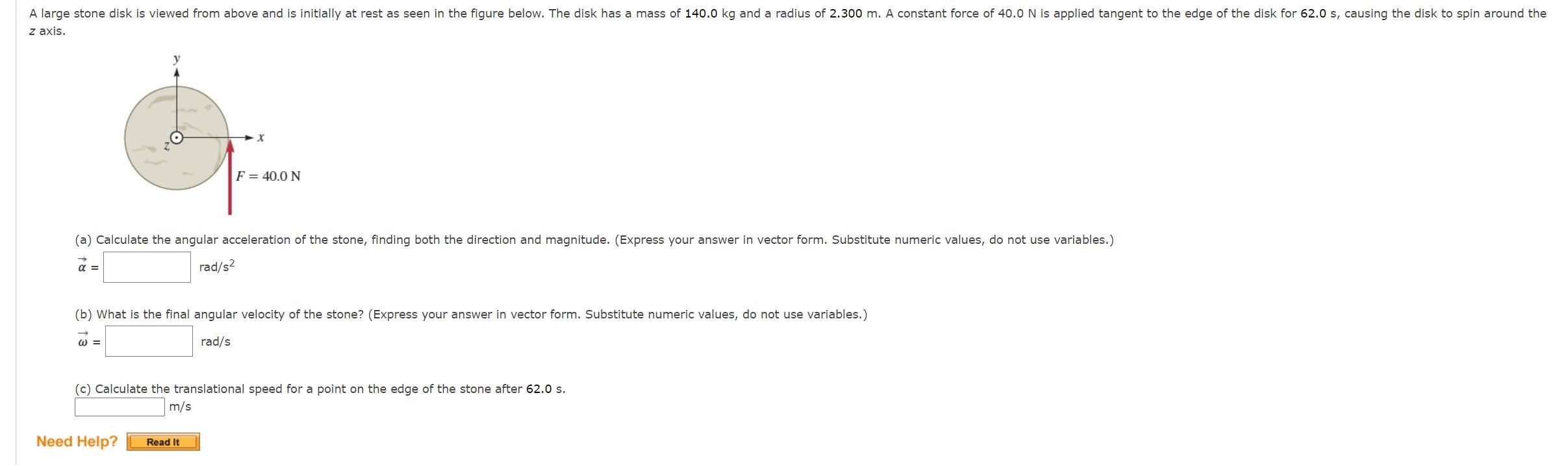 Solved z axis. a= rad/s2 (b) What is the final angular | Chegg.com