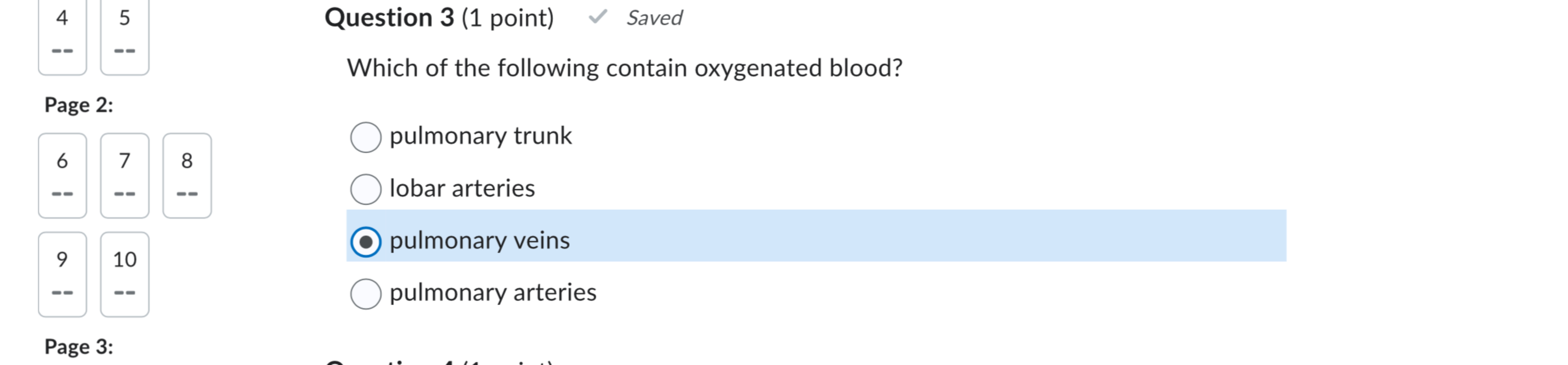 Solved \table[[4,5,Question 3 (1 ﻿point)]] ﻿SavedWhich of | Chegg.com