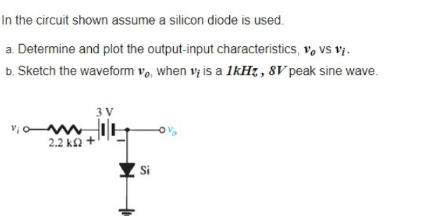 Solved In the circuit shown assume a silicon diode is used. | Chegg.com