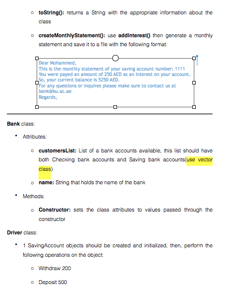 Solved Complete the following Class diagram to fulfill the | Chegg.com