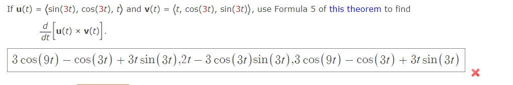 Solved If u(t)= sin(3t),cos(3t),t and | Chegg.com