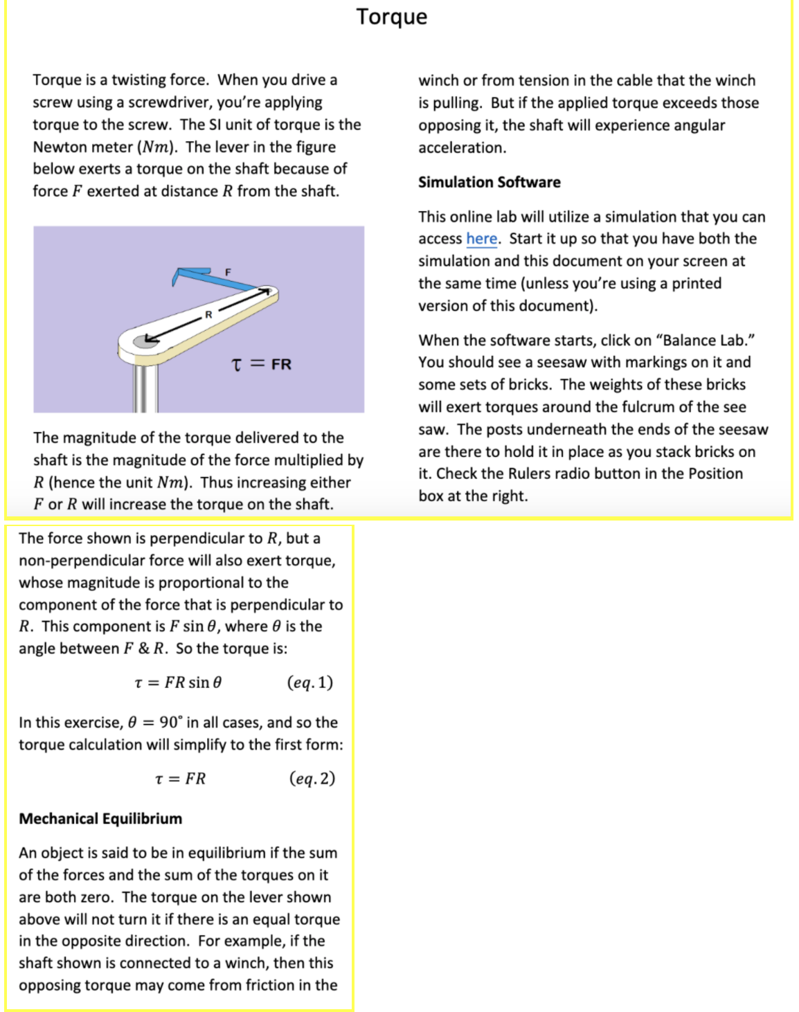 Solved Torque Torque is a twisting force. When you drive a | Chegg.com