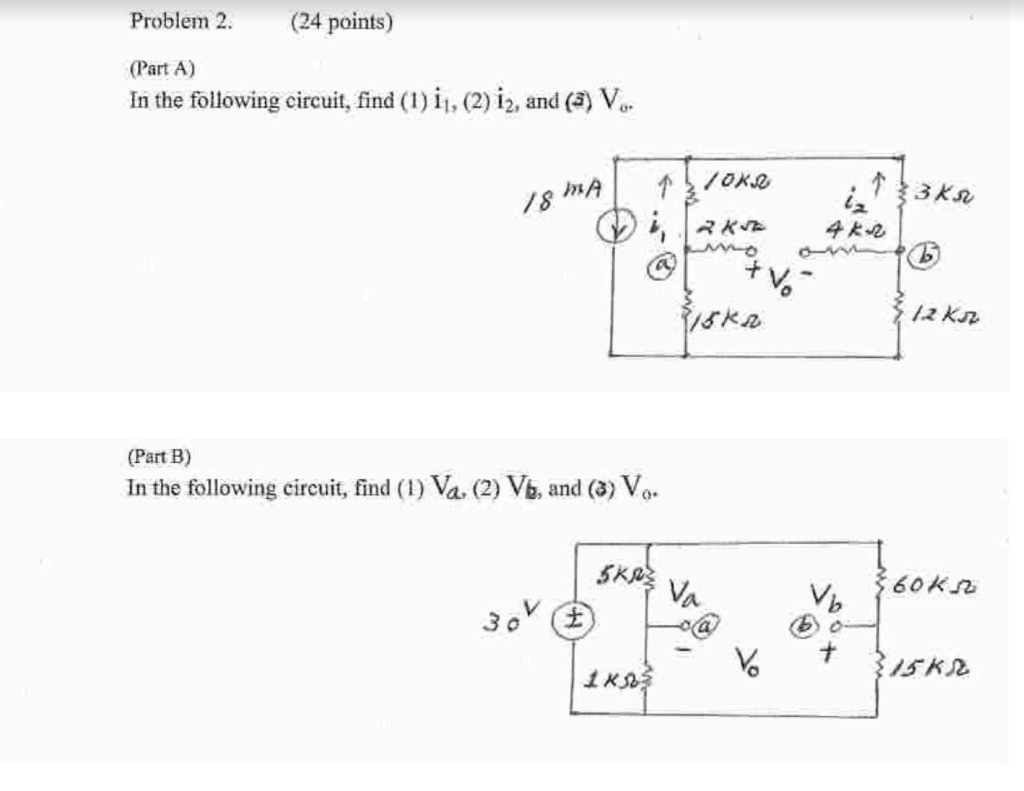 Solved Problem 2. (24 points) (Part A) In the following | Chegg.com