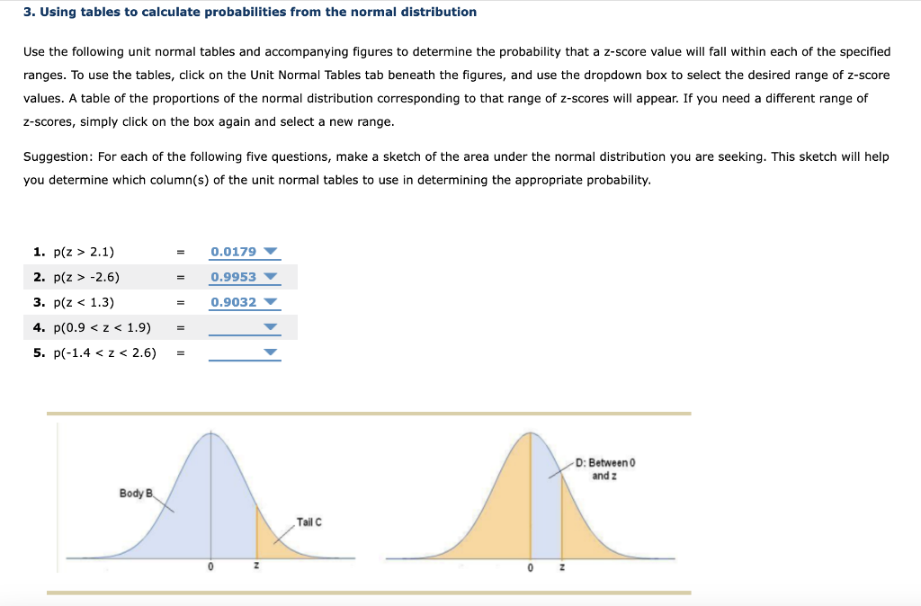 Solved 3. Using tables to calculate probabilities from the | Chegg.com