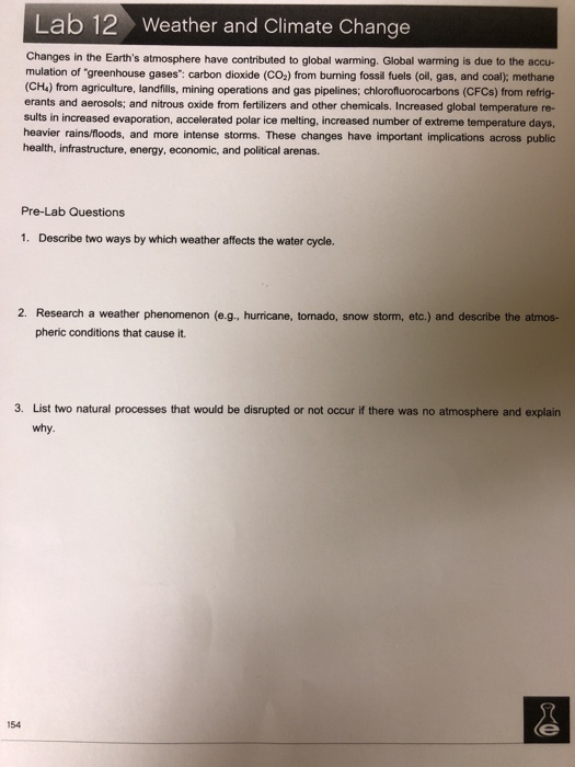 Solved Lab 12Weather and Climate Change Changes in the | Chegg.com