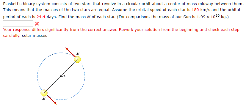 Solved Plaskett's binary system consists of two stars that | Chegg.com
