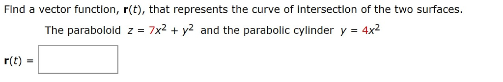 Solved Find a vector function, r(t), that represents the | Chegg.com
