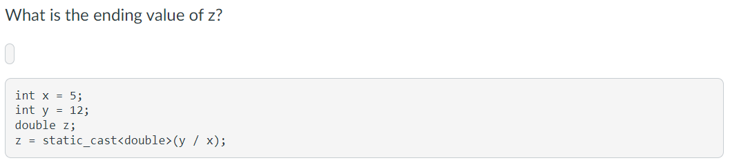 Solved What is the ending value of z ? | Chegg.com