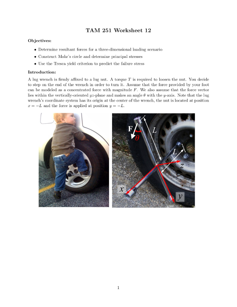 TAM 251 Worksheet 12 Objectives: • Determine | Chegg.com