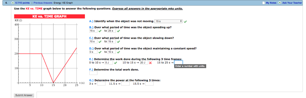 Solved 6 5710 points | Previous Answors Energy KE Graph | Chegg.com