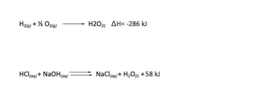 Solved H2/g) + 02/9) H2O AH=-286 kJ HCl(aq) + NaOH (ca/ | Chegg.com