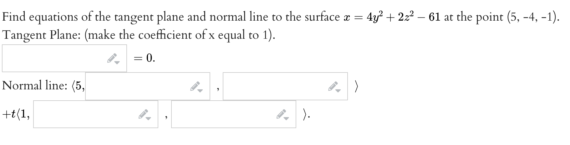 Solved Find Equations Of The Tangent Plane And Normal Line