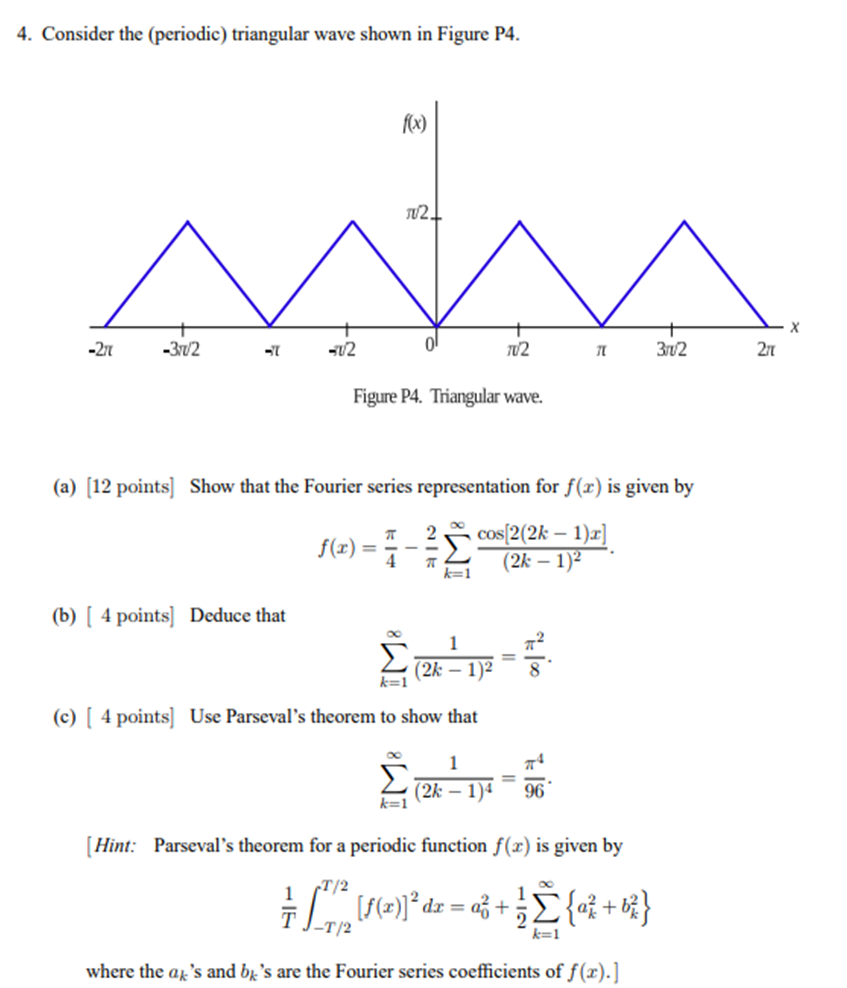 Solved 4. Consider the (periodic) triangular wave shown in | Chegg.com