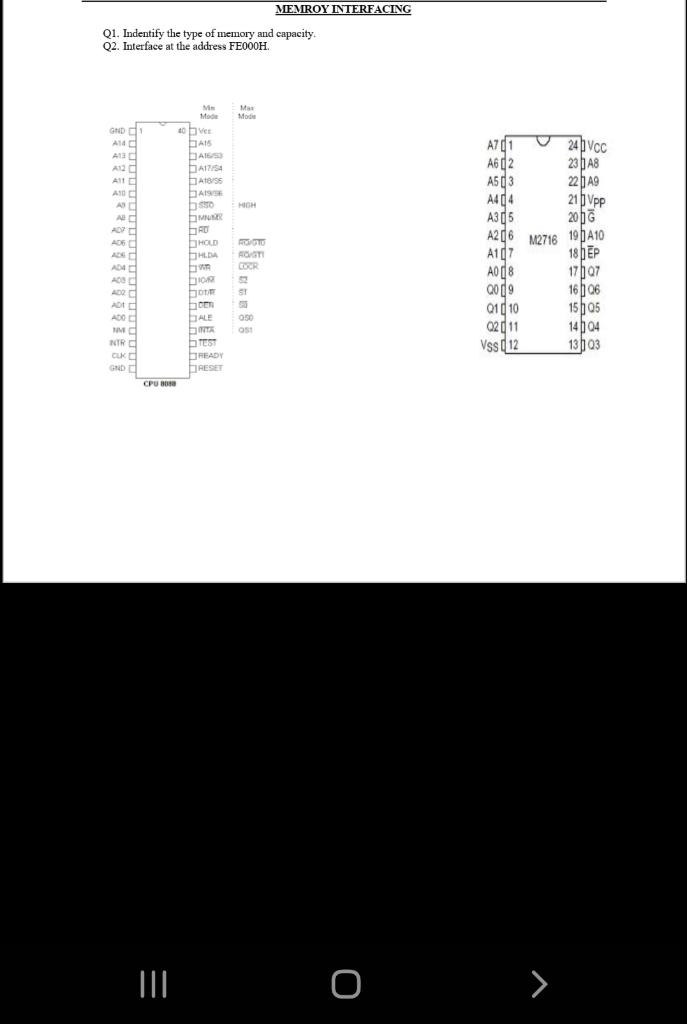 Solved MEMROY INTERFACING Q1. Indentify the type of memory | Chegg.com
