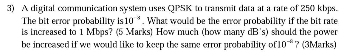 Solved A digital communication system uses QPSK to transmit | Chegg.com
