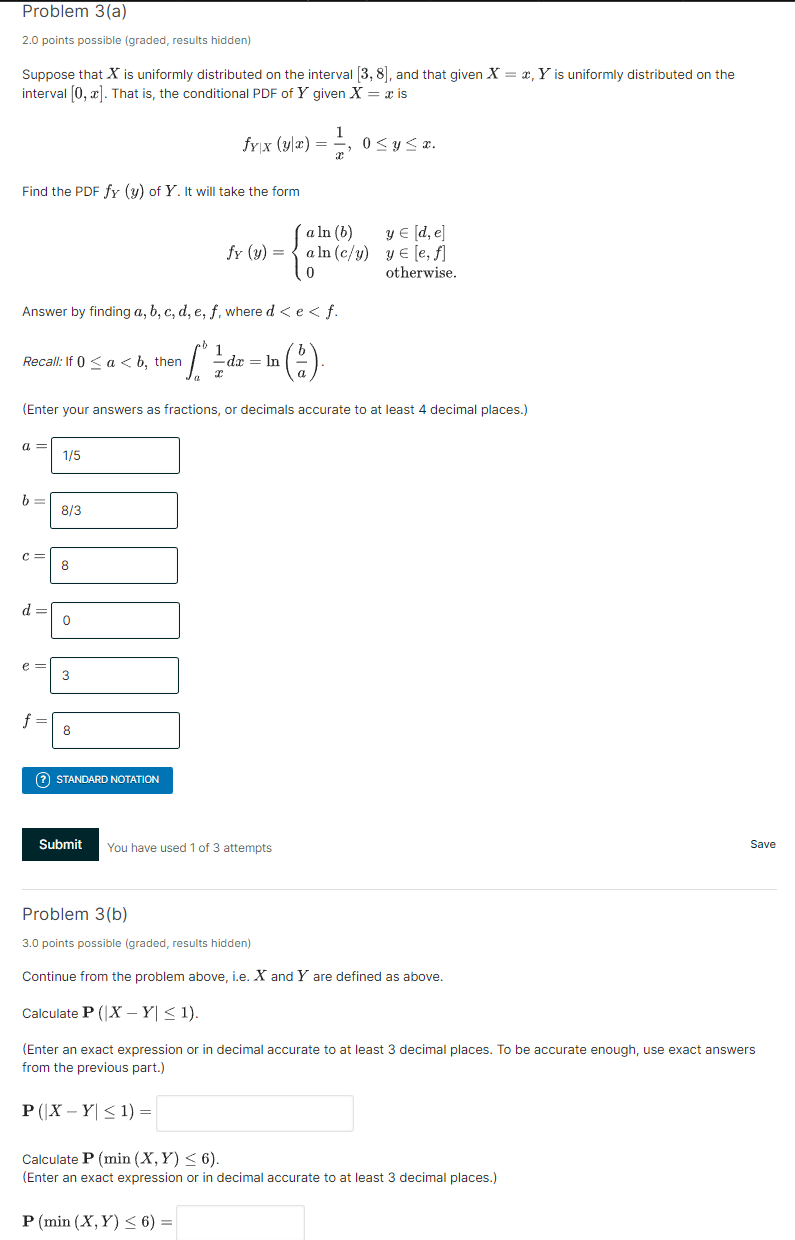 Solved Suppose That X Is Uniformly Distributed On The 