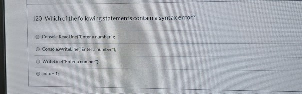 Solved [20] Which of the following statements contain a | Chegg.com