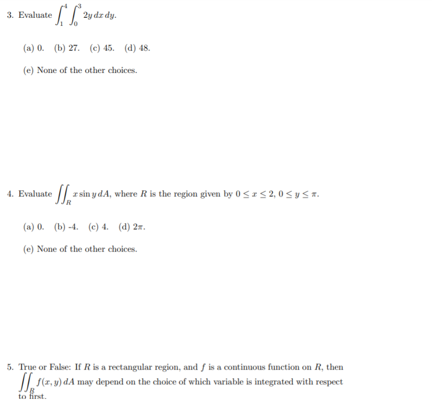 Solved f(x,y) dA, where 1. Let R be the rectangle given by 0 | Chegg.com