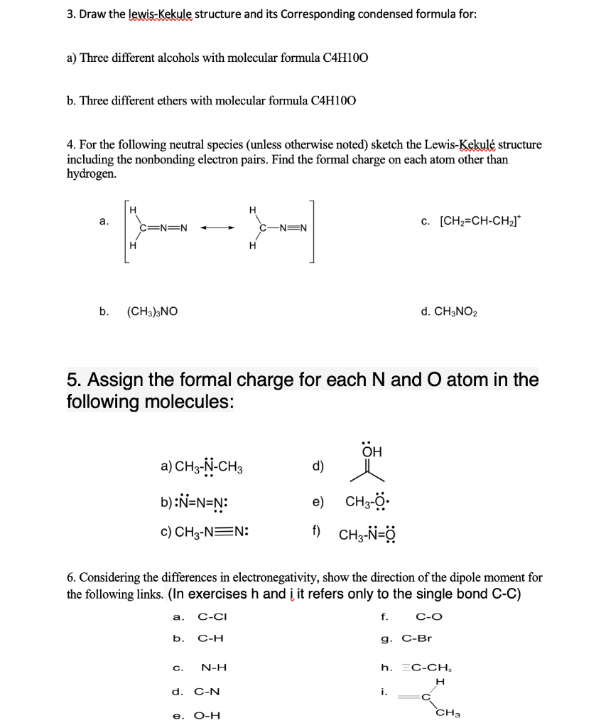 Solved 3. Draw the lewis-Kekule structure and its | Chegg.com