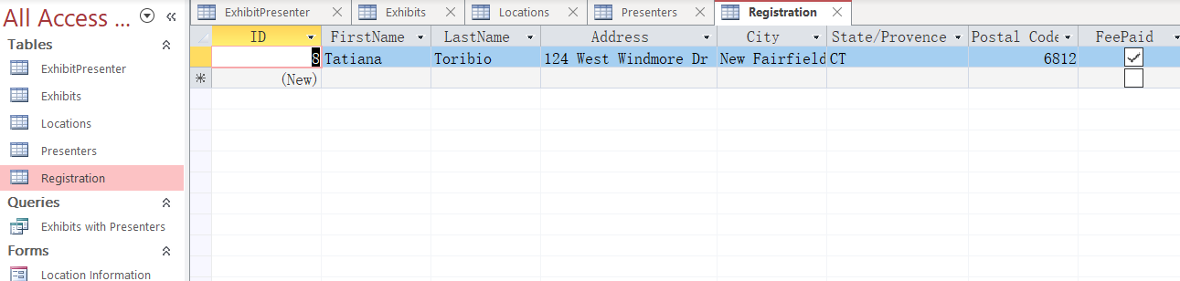 Solved 1. Create a form using the Form tool based on the | Chegg.com