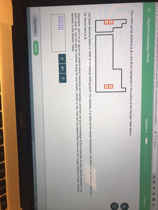 Solved Objective Knowledge Check Four main-group elements a, | Chegg.com