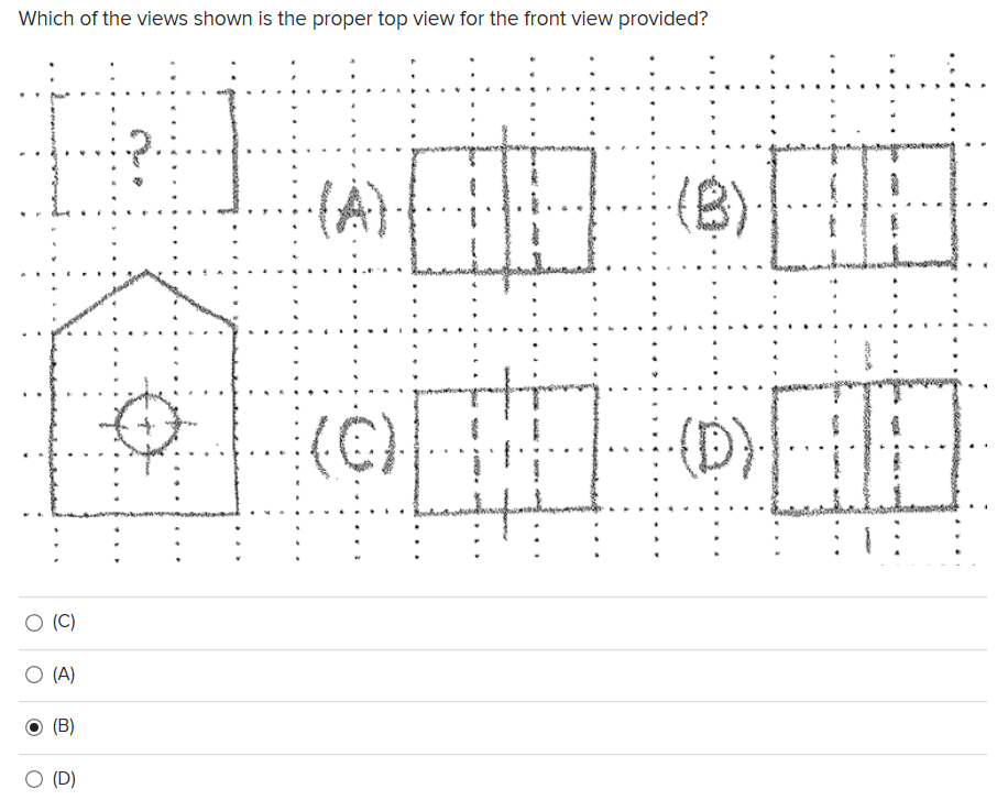 Solved Which of the views shown is the proper top view for | Chegg.com