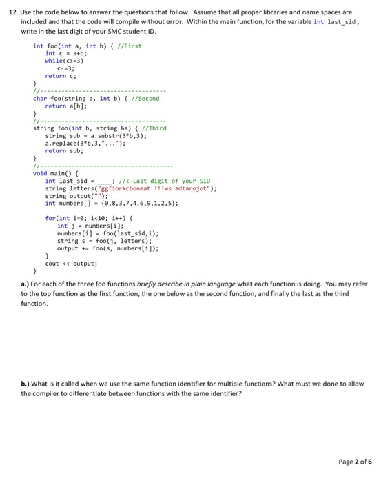 Solved True/False: Circle one 1. True/False Variable and | Chegg.com