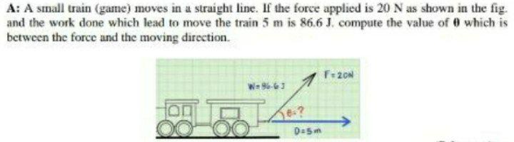 Solved A: A small train (game) moves in a straight line. If | Chegg.com