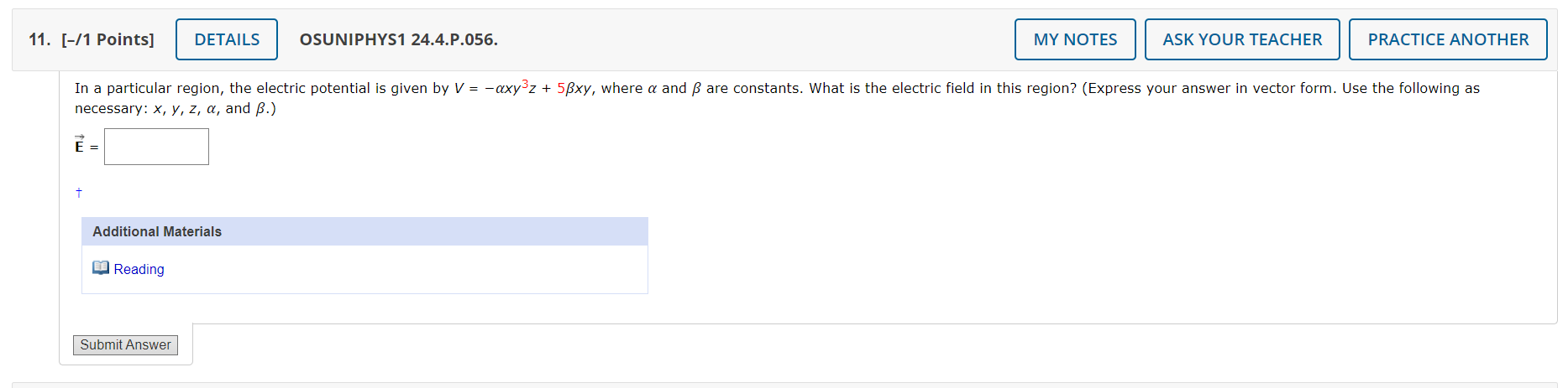Solved necessary: x,y,z,α, and β.) E= | Chegg.com