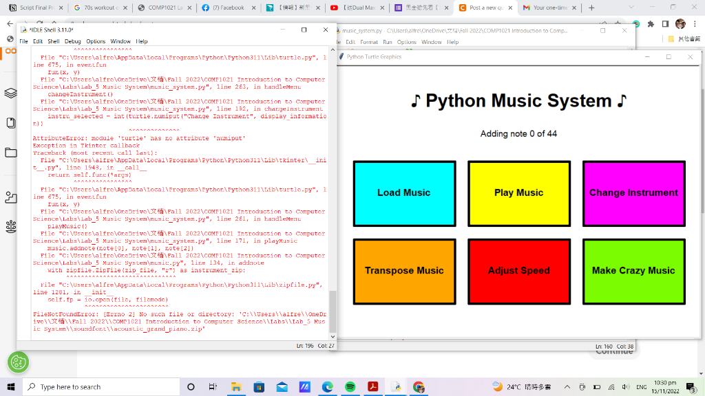 Solved When I Do The Comp 1021 Lab 5 Music Systems I Have