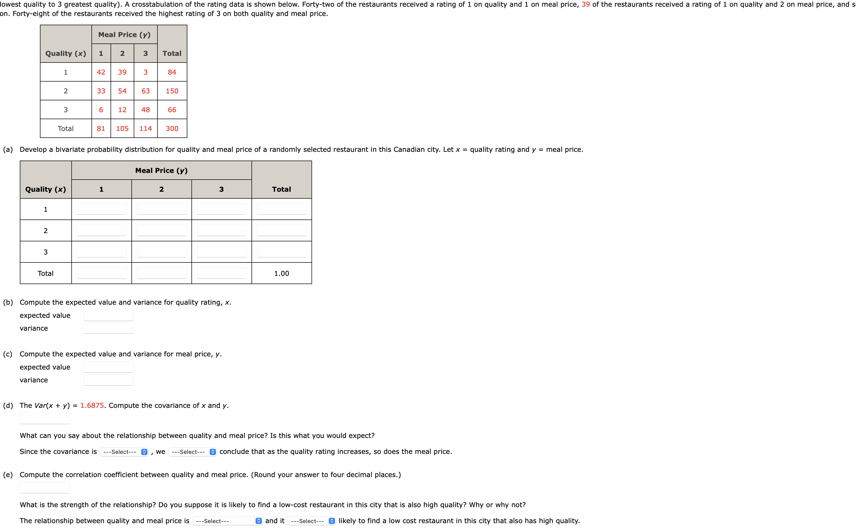 Solved B Compute The Expected Value And Variance For