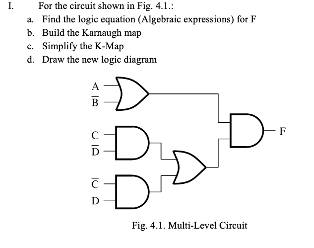 Solved I. For the circuit shown in Fig. 4.1.: a. Find the | Chegg.com