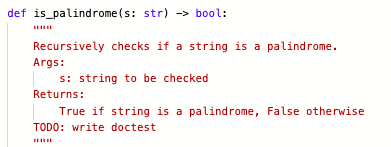 Solved Implement a recursive is_palindrome(s: str) -> bool | Chegg.com