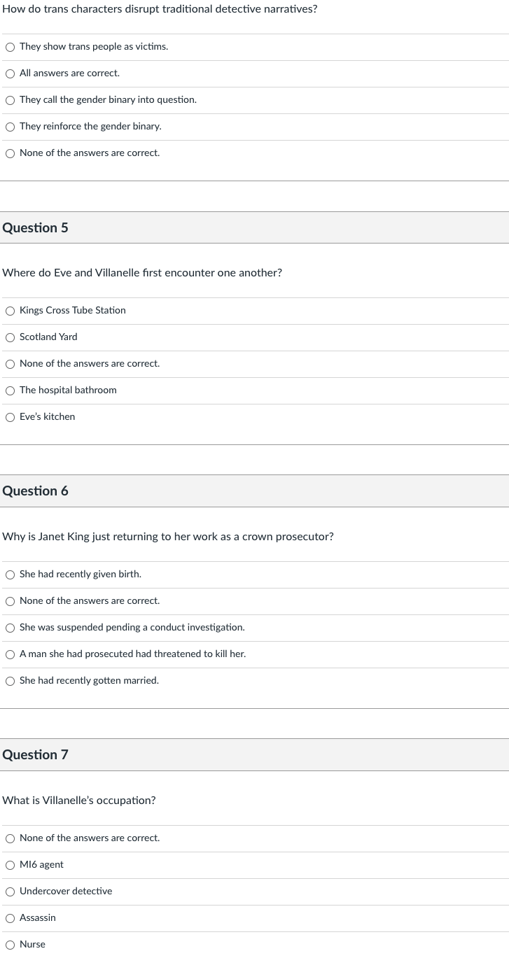 Solved How do trans characters disrupt traditional detective | Chegg.com