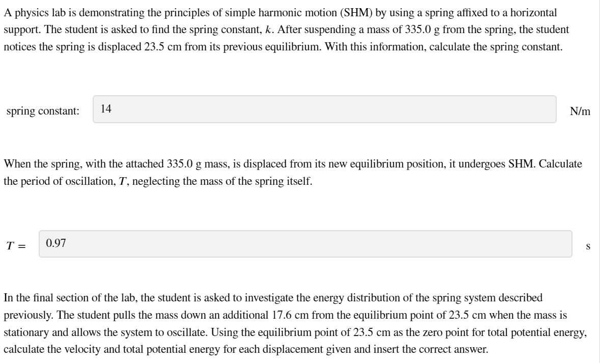 Solved A physics lab is demonstrating the principles of | Chegg.com