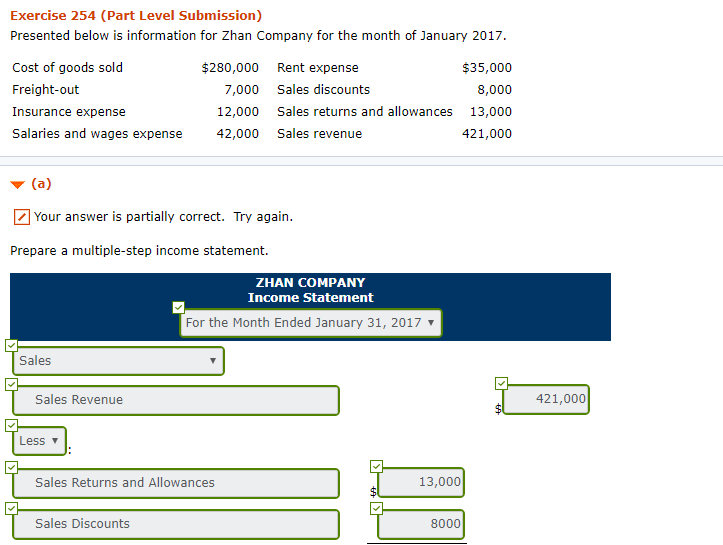 Solved Exercise 254 (Part Level Submission) Presented below | Chegg.com