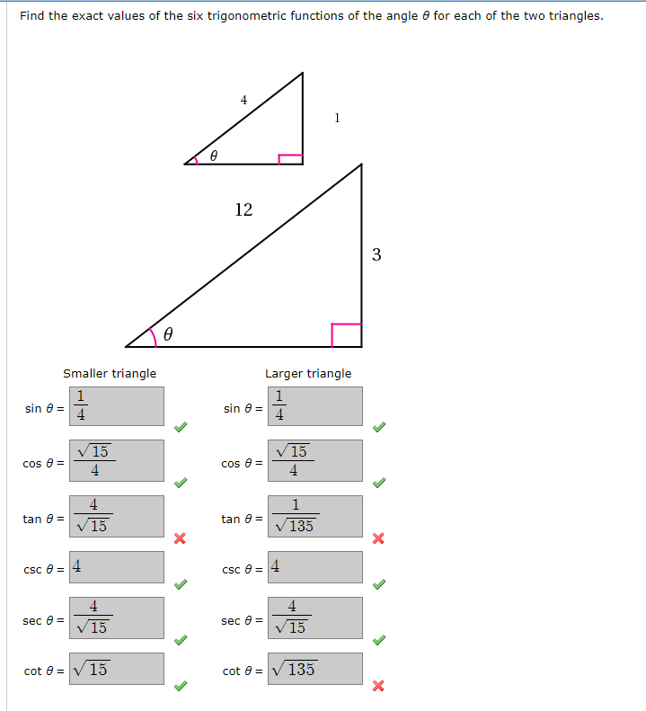 Solved Find the exact values of the six trigonometric | Chegg.com