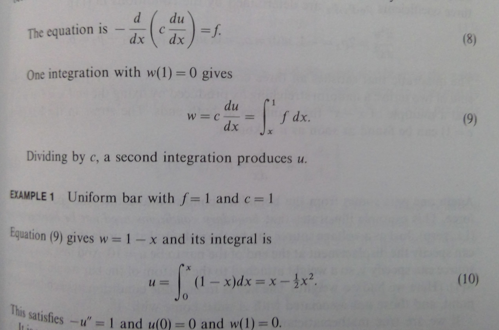 Solved d du The equation is One integration with w(1) 0 | Chegg.com