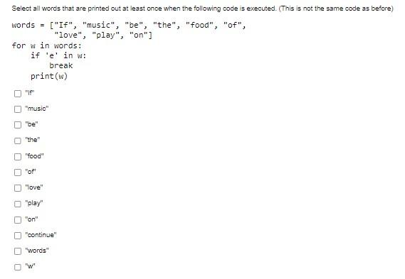 Solved Select all numbers that are printed out at least once | Chegg.com