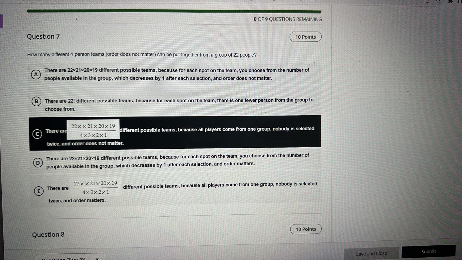 Solved How many different 4-person teams (order does not | Chegg.com